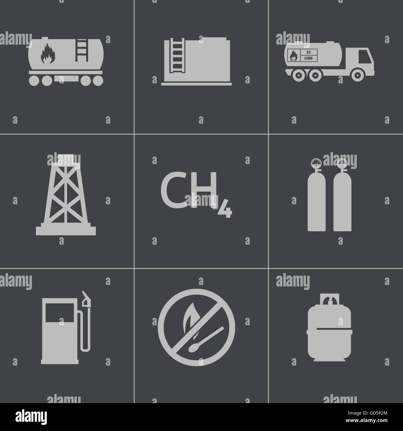 Vector black natural gas icons set Stock Vector Image & Art - Alamy