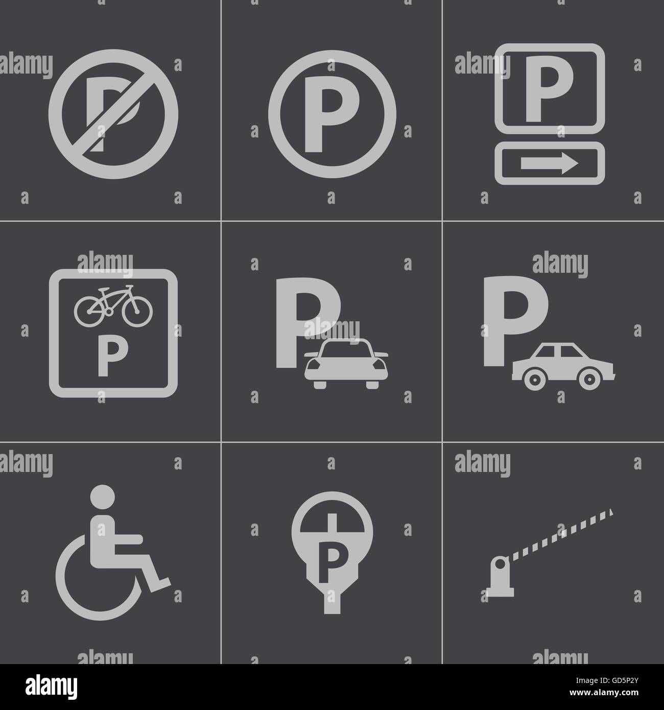 Vector black parking icons set Stock Vector Image & Art - Alamy