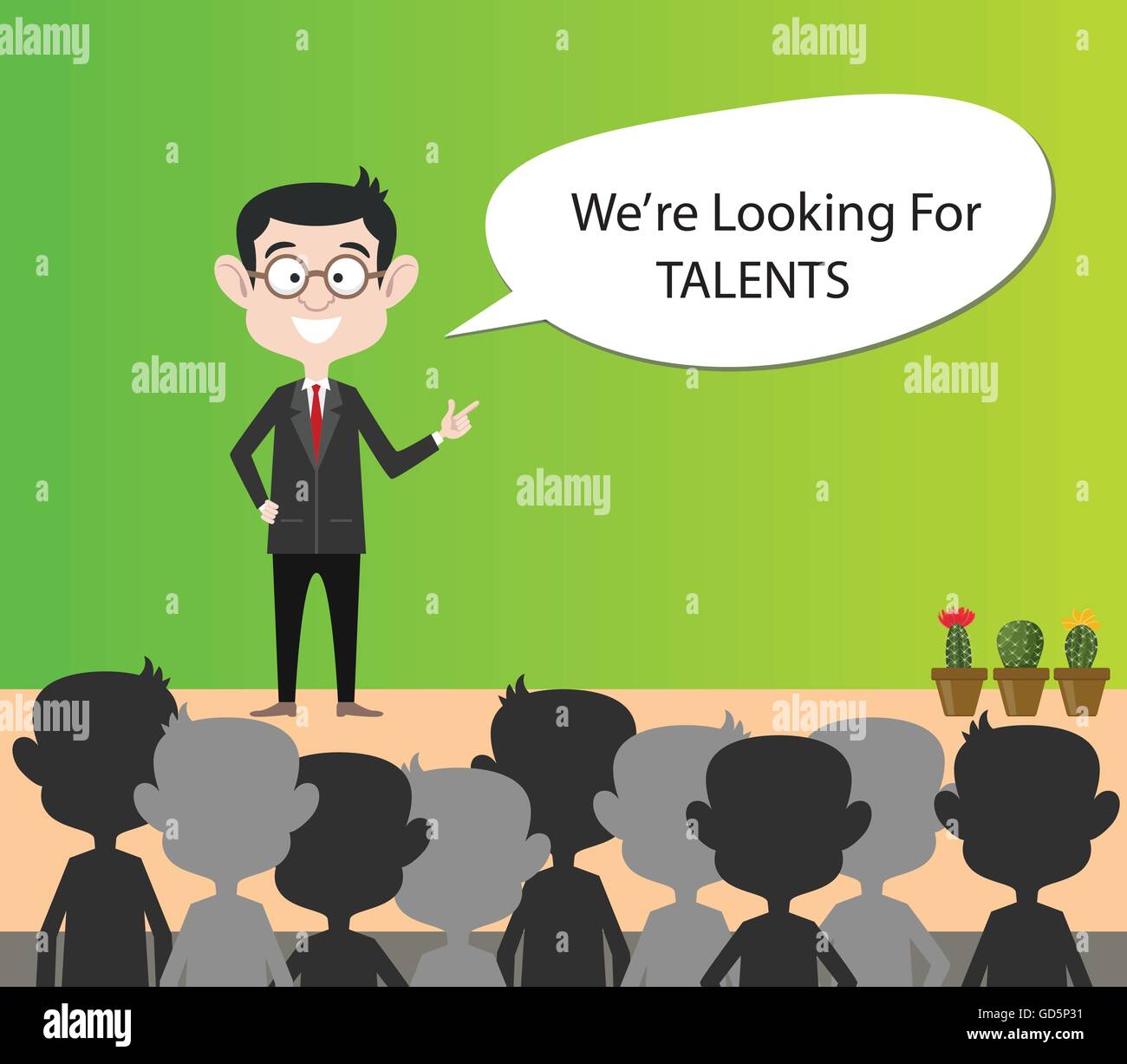 we are looking for talents businessman present on crowd of people ...