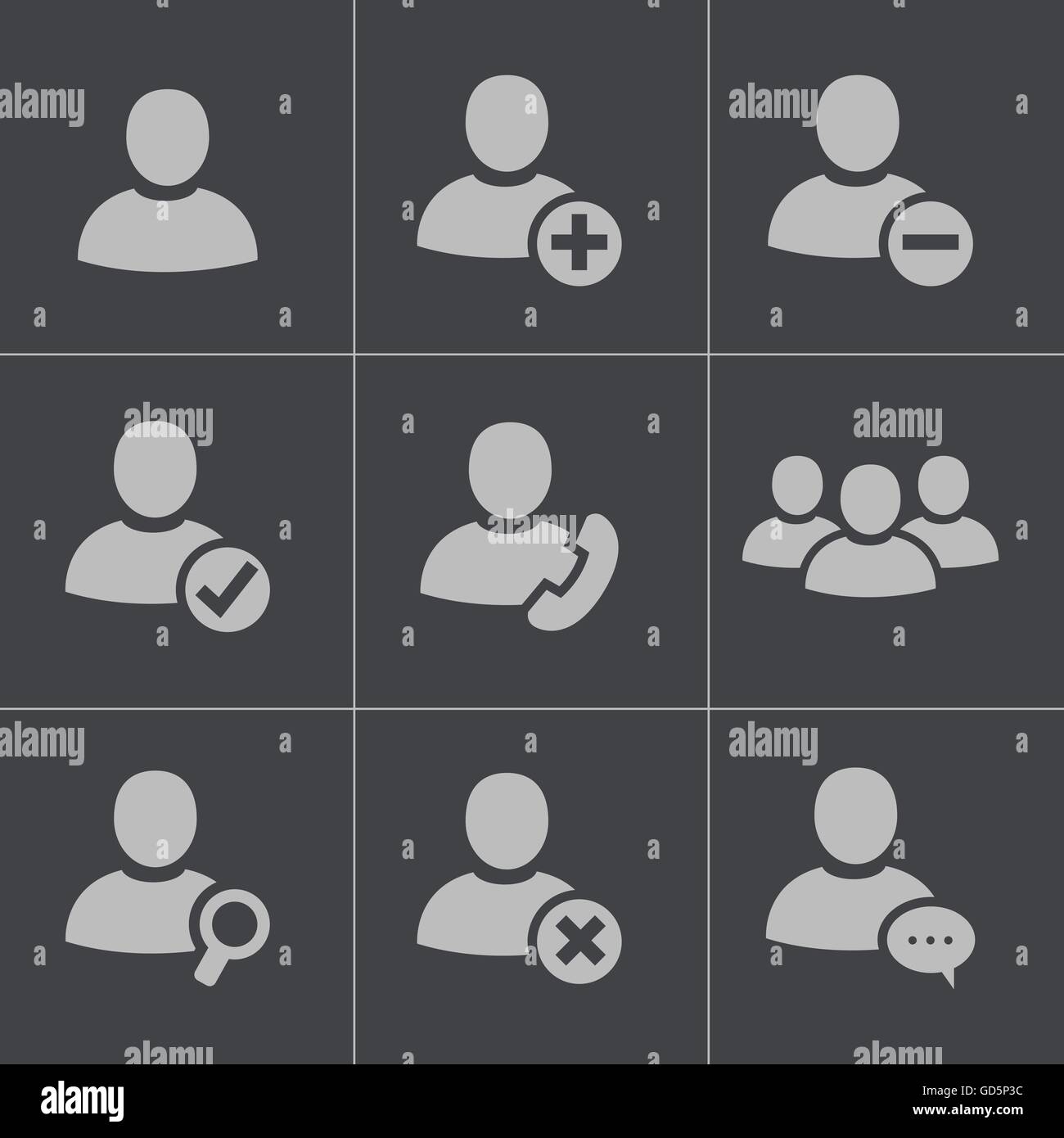 Vector black people icons set Stock Vector Image & Art - Alamy