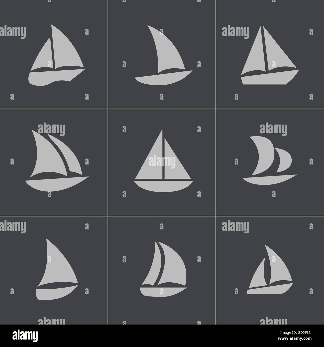 Vector black sailboat icons set Stock Vector Image & Art - Alamy