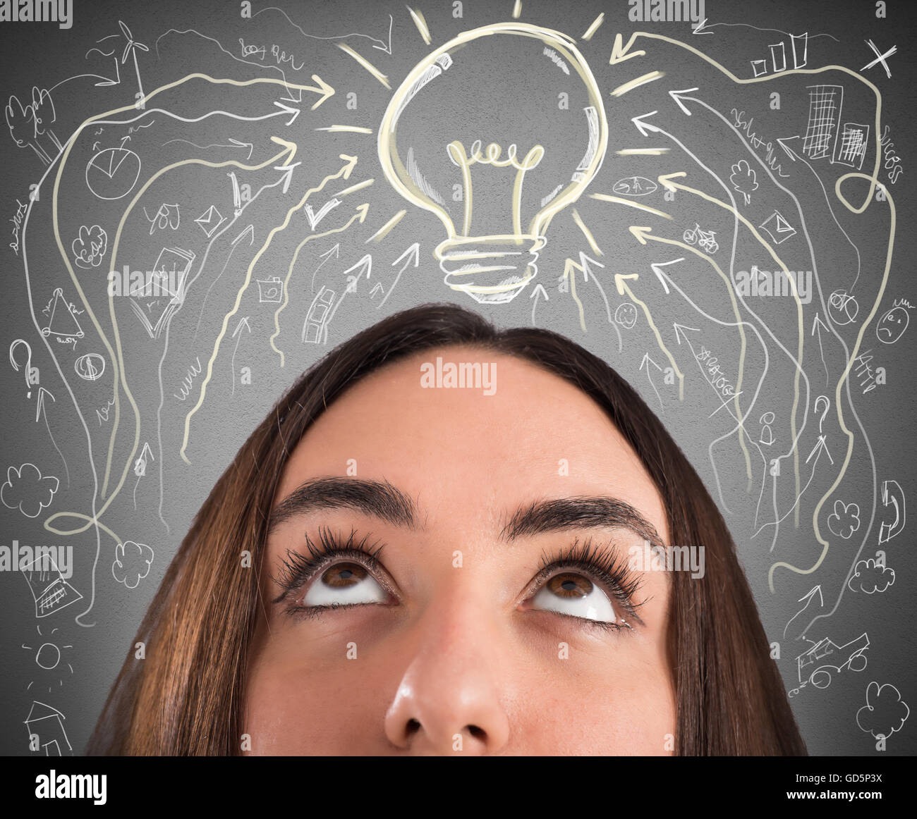 Idea Light Bulb Over Head