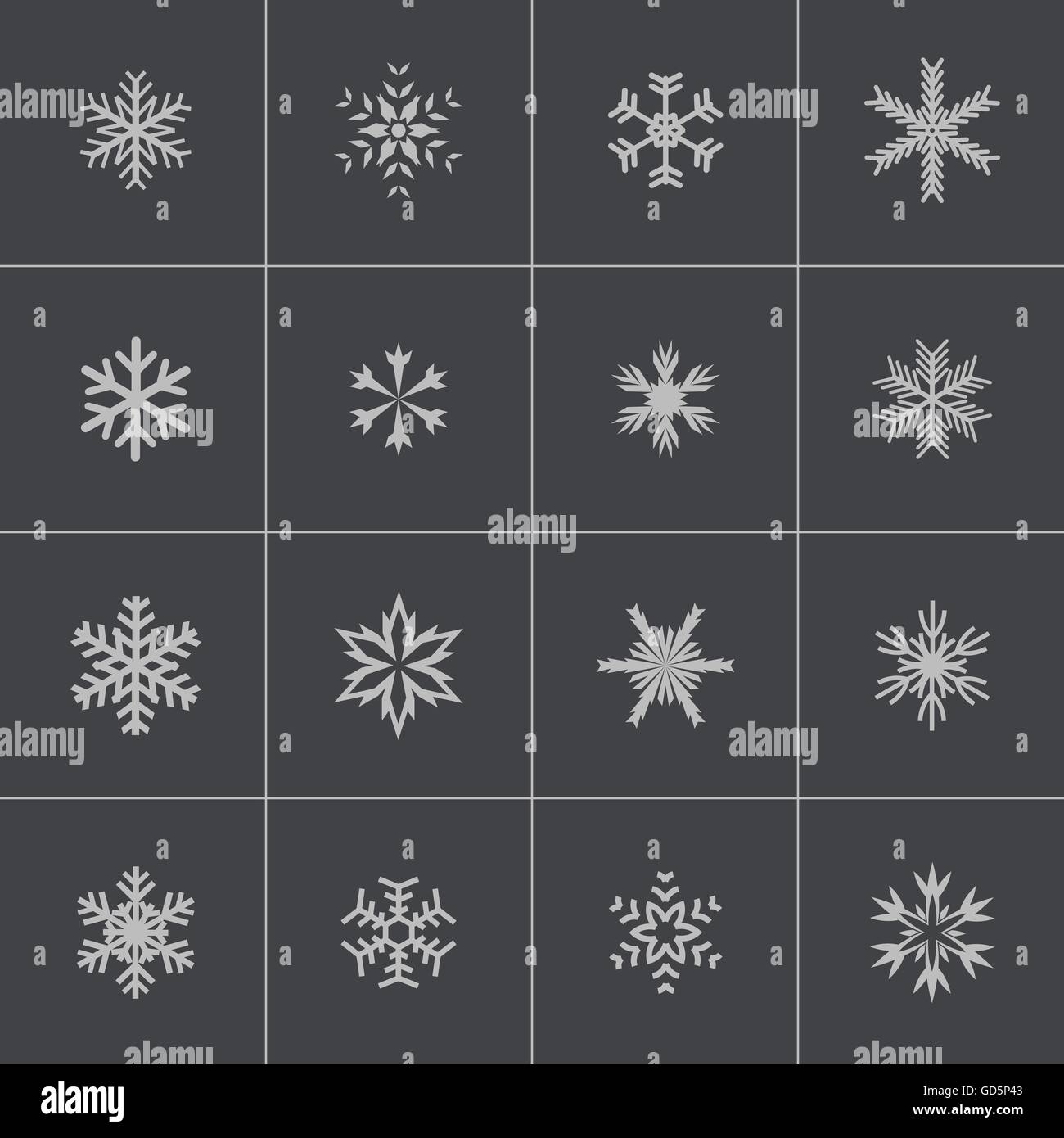 Vector black snowflake icons set Stock Vector Image & Art - Alamy