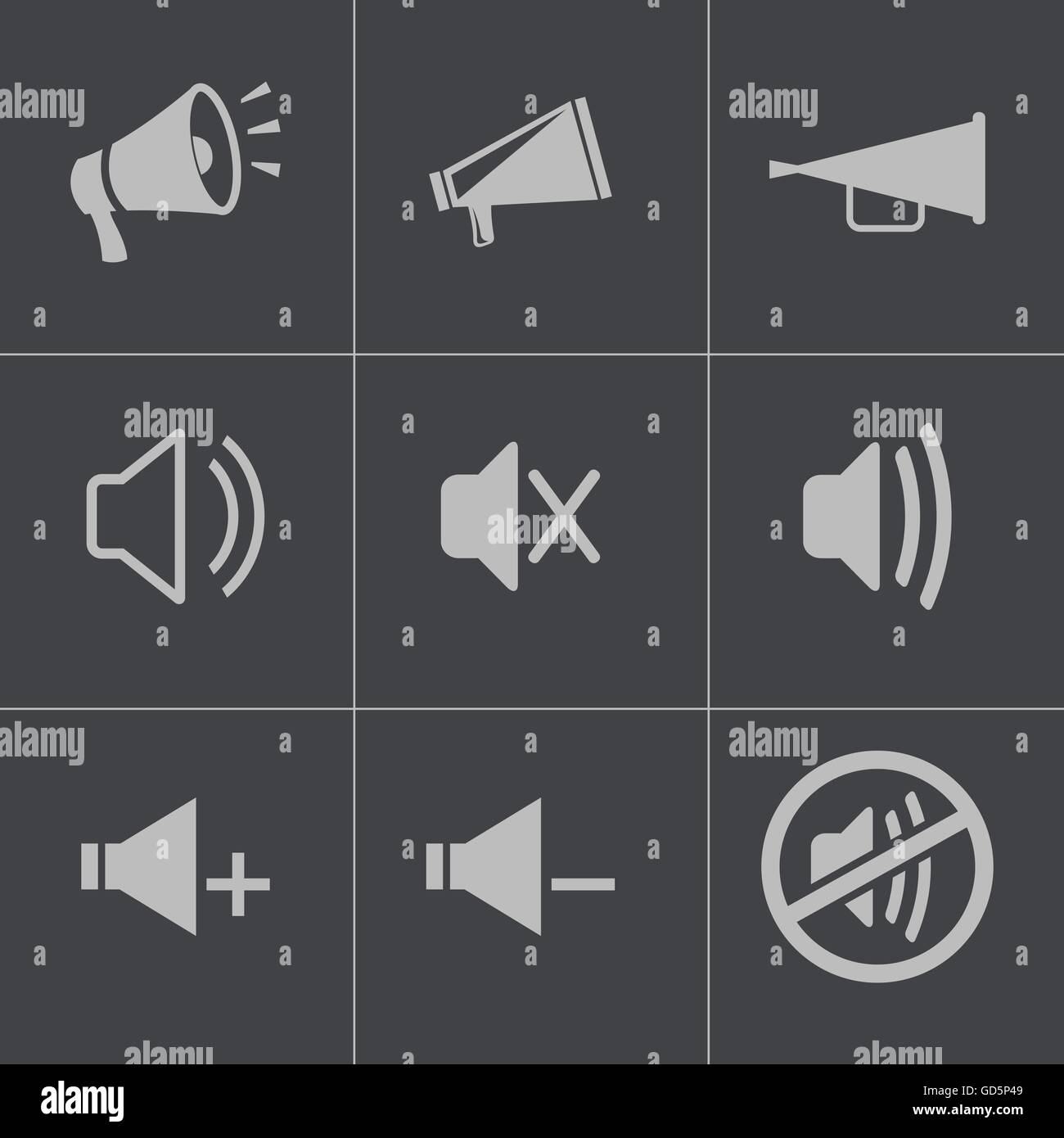 Vector black speaker icons set Stock Vector Image & Art - Alamy