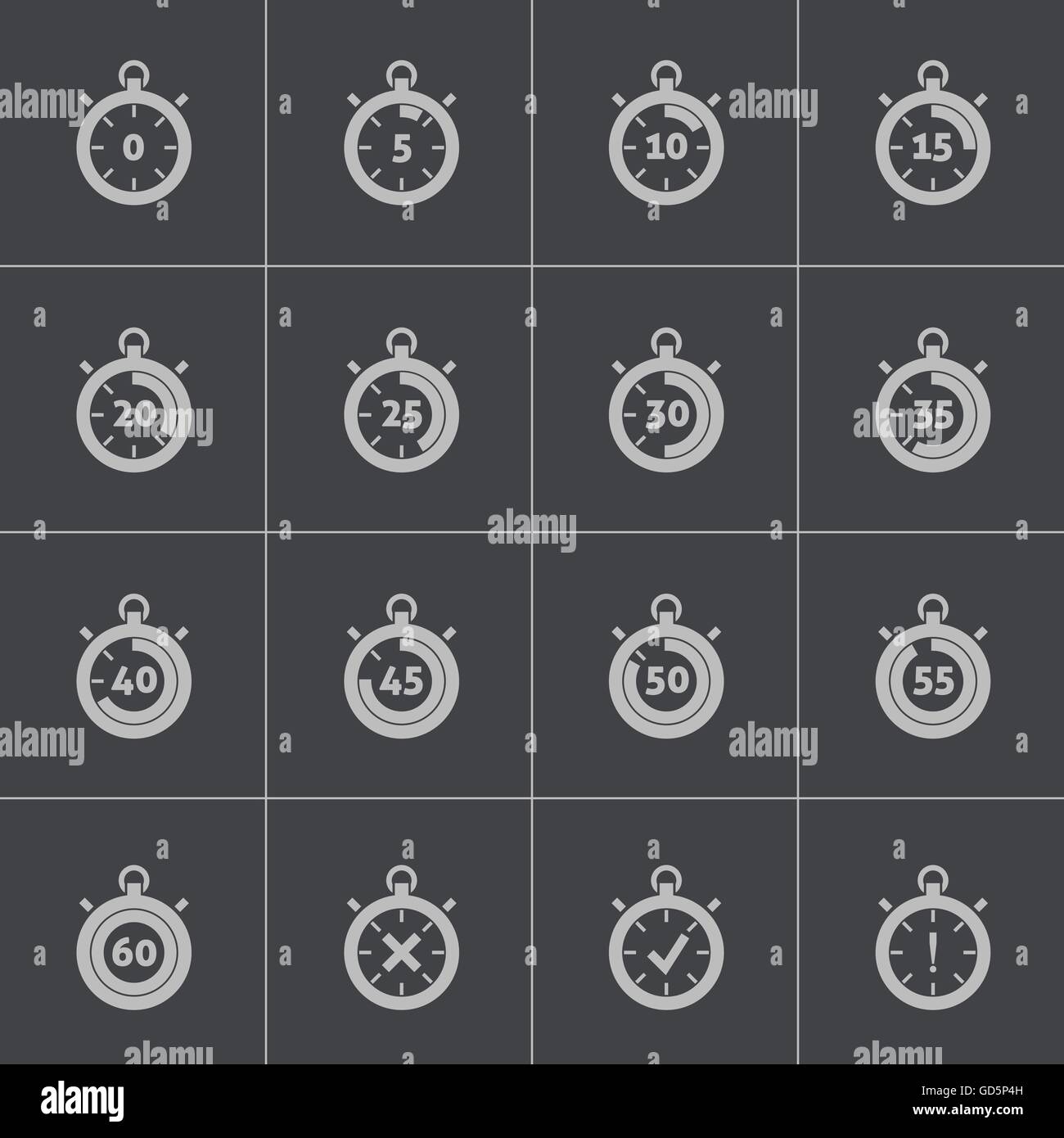 Vector black stopwatch icons set Stock Vector Image & Art - Alamy