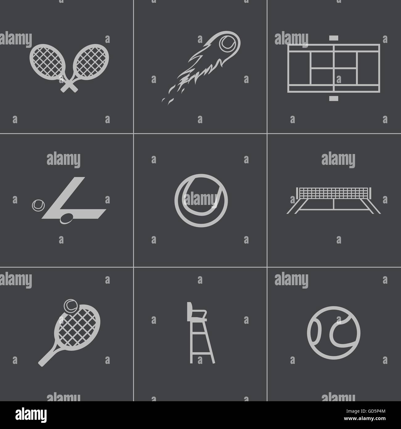 Vector black tennis icons set Stock Vector Image & Art - Alamy