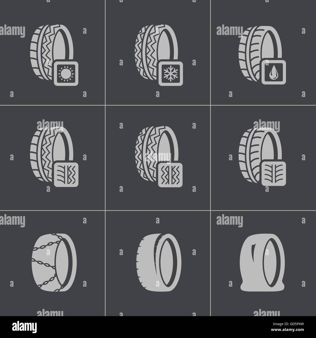 Low tire pressure icon set Stock Vector Images - Alamy