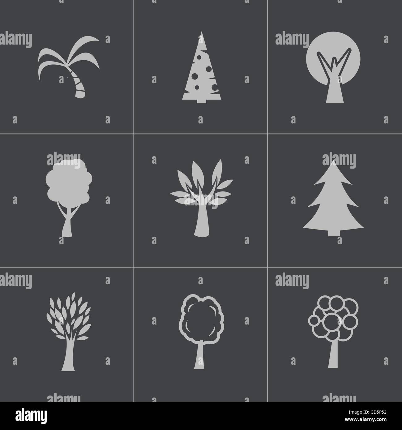 Vector black trees icons set Stock Vector Image & Art - Alamy