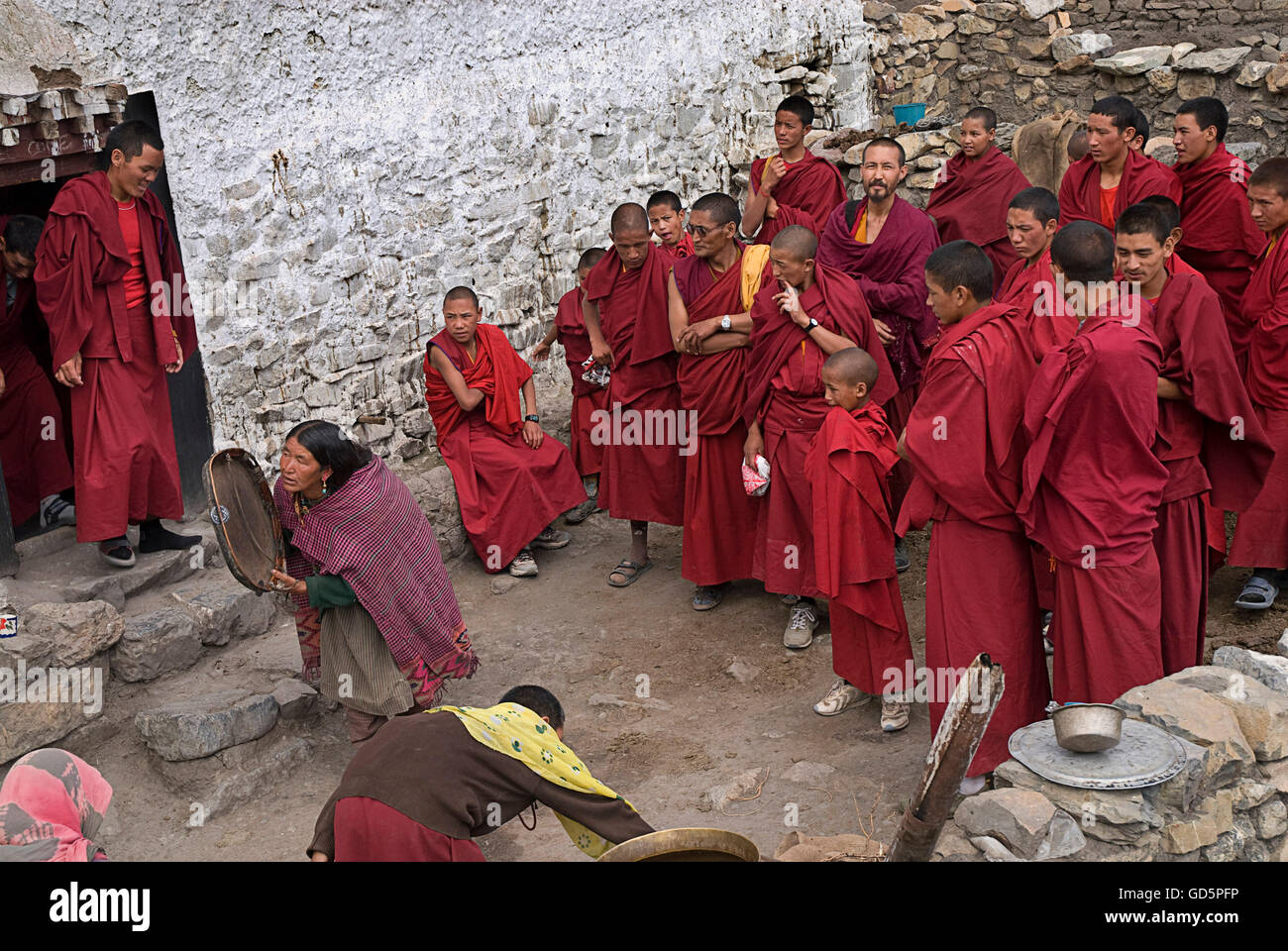 Monks praying together Stock Photo - Alamy
