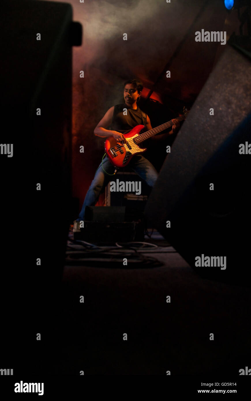 Guitarist playing in stage hi-res stock photography and images - Alamy