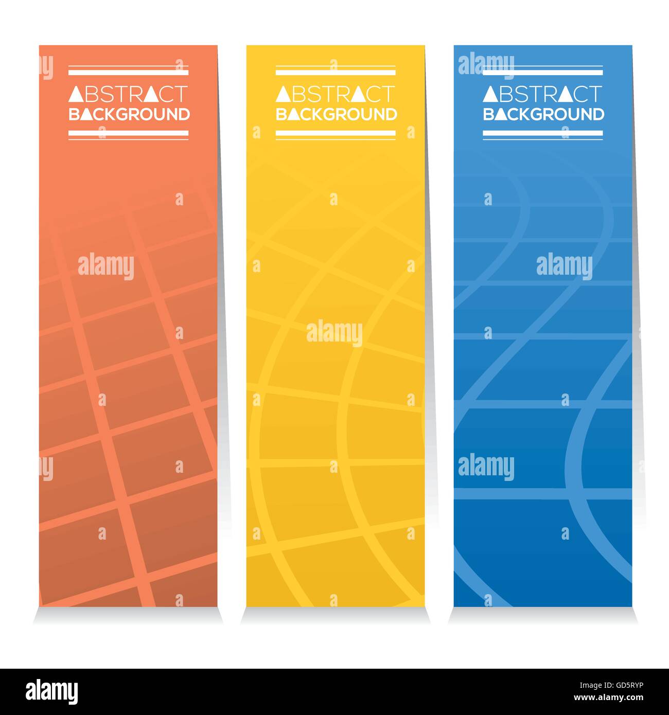 Vertical Banner Set Of Three Modern Graphic Theme Vector Illustration ...