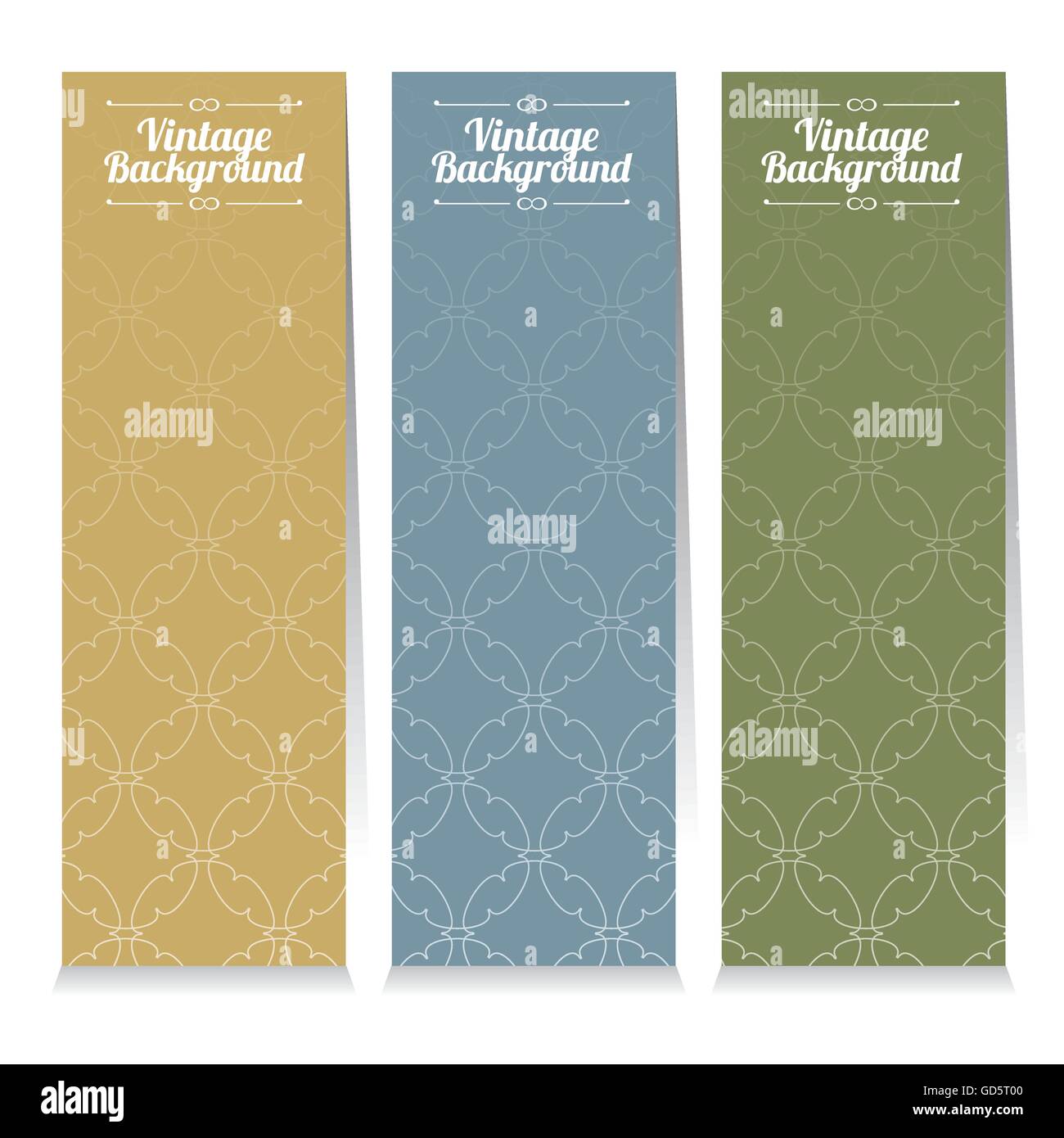 Vertical Banner Set Of Three Vintage Graphic Theme Vector Illustration ...