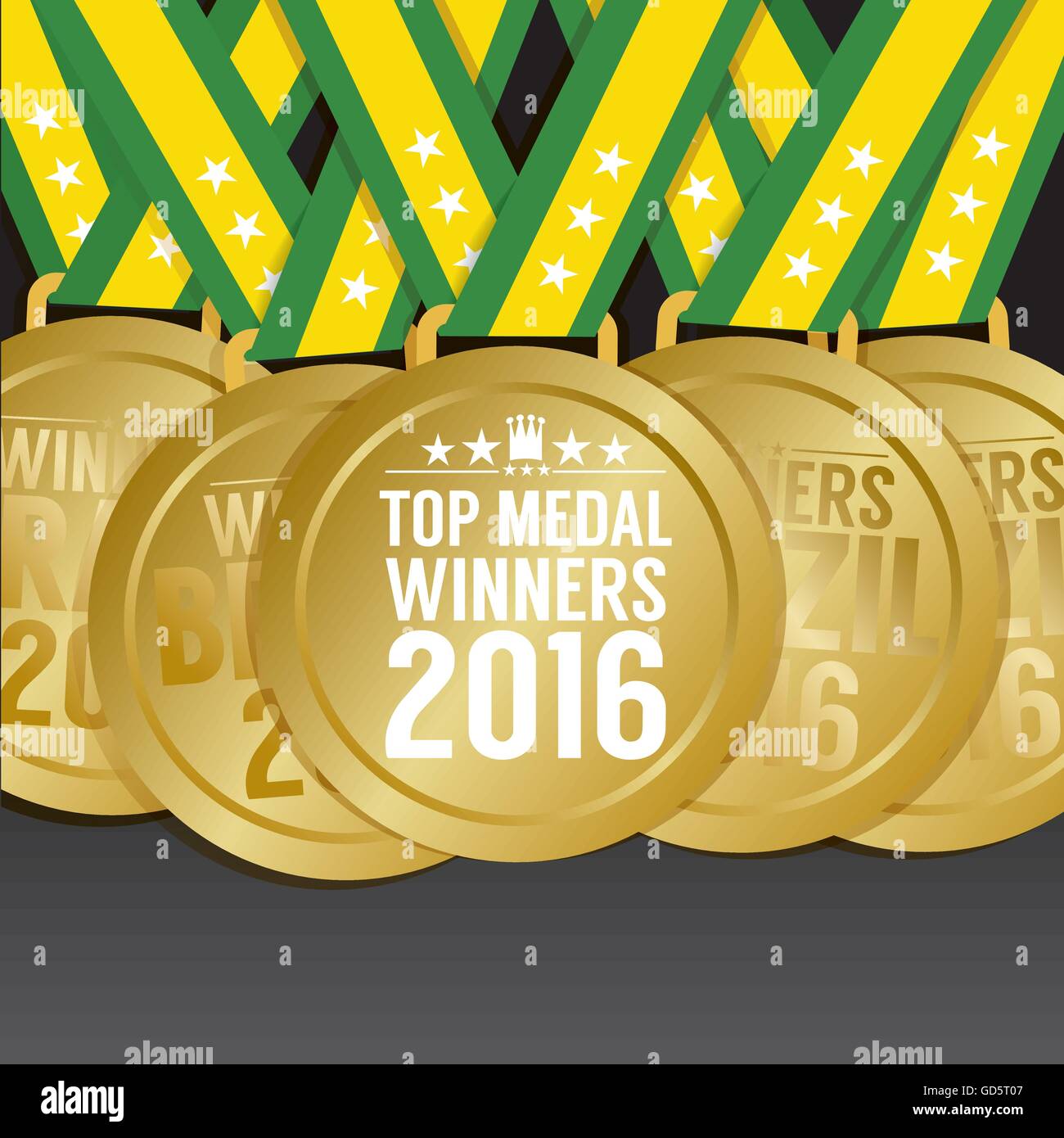 Most gold medals Stock Vector Images - Alamy