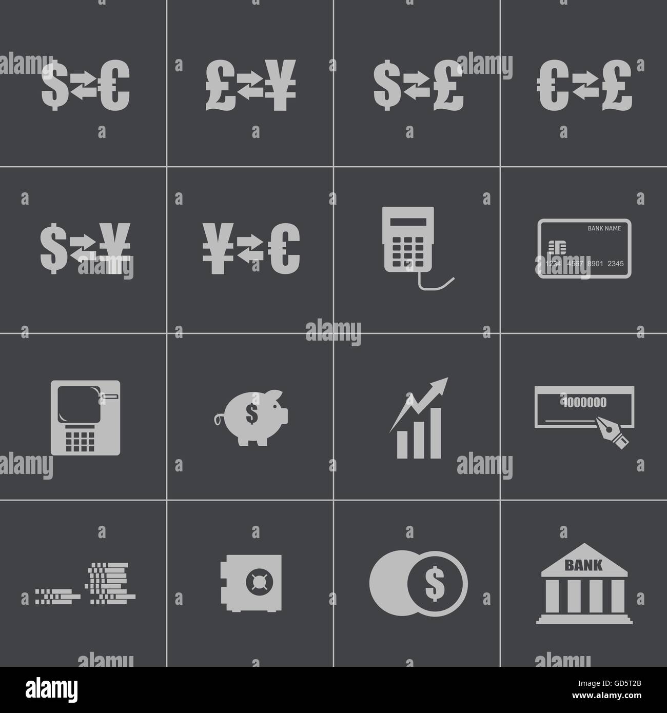 Vector black bank icons set Stock Vector Image & Art - Alamy