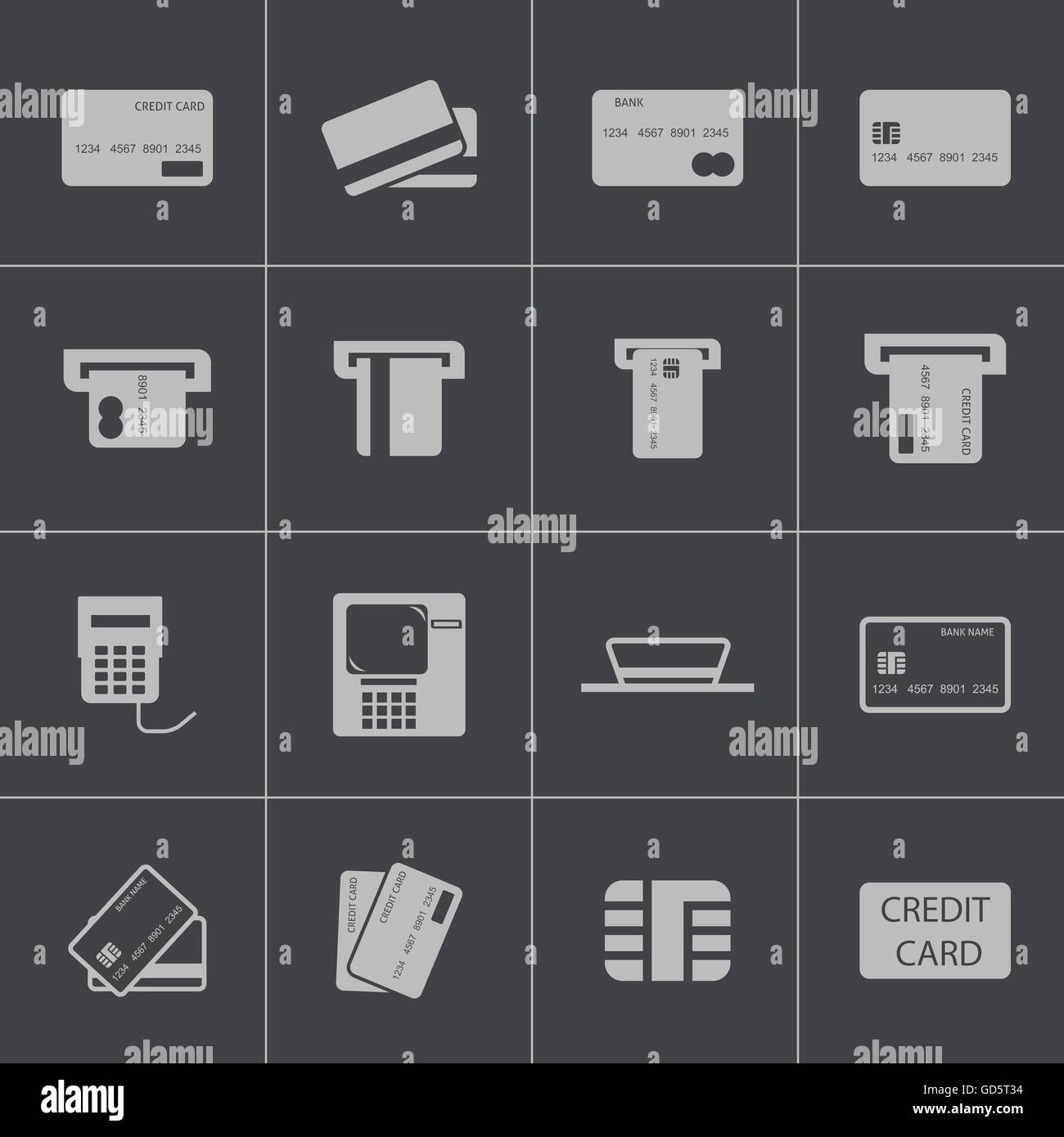 Vector black credit cart icons set Stock Vector Image & Art - Alamy