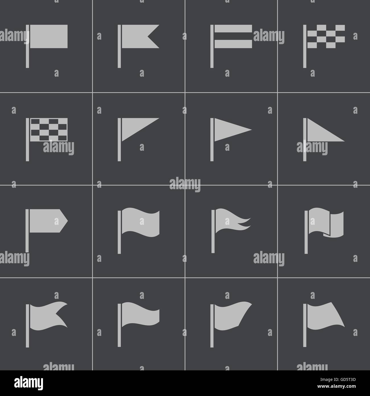 Flag start web pennant map icons set vector banner symbol hi-res stock photography and images ...