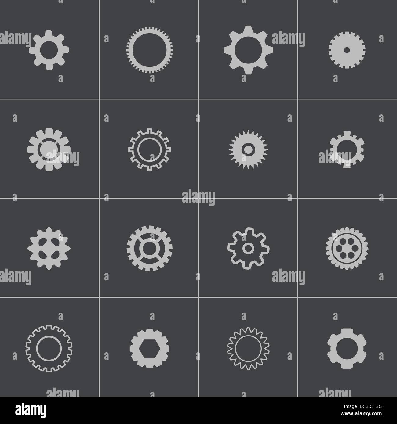 Vector black gears icons set Stock Vector Image & Art - Alamy