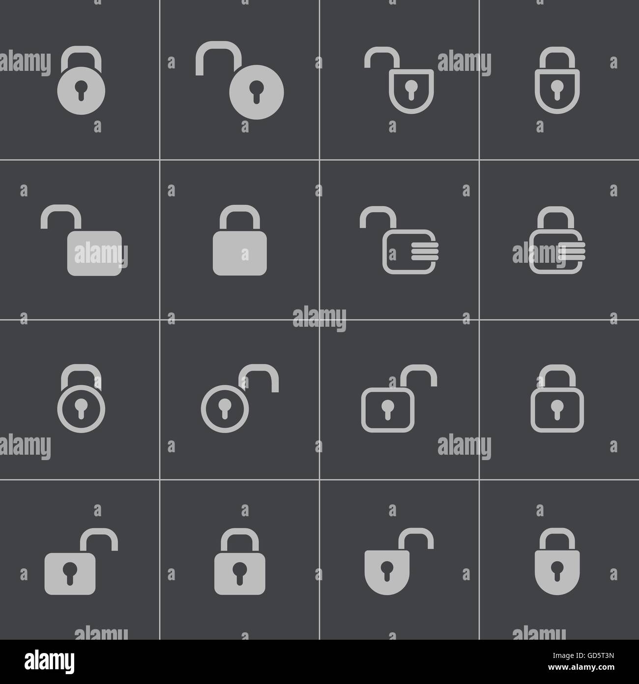 Vector black lock icons set Stock Vector Image & Art - Alamy