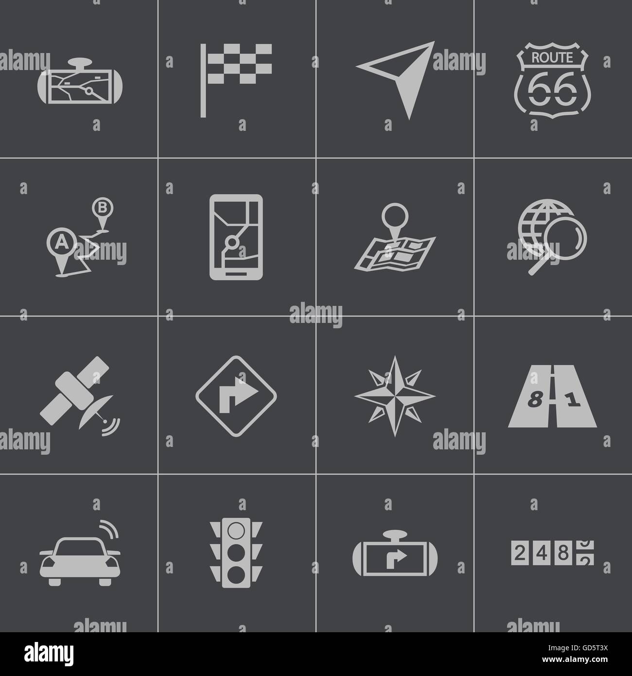 Vector black navigation icons set Stock Vector Image & Art - Alamy