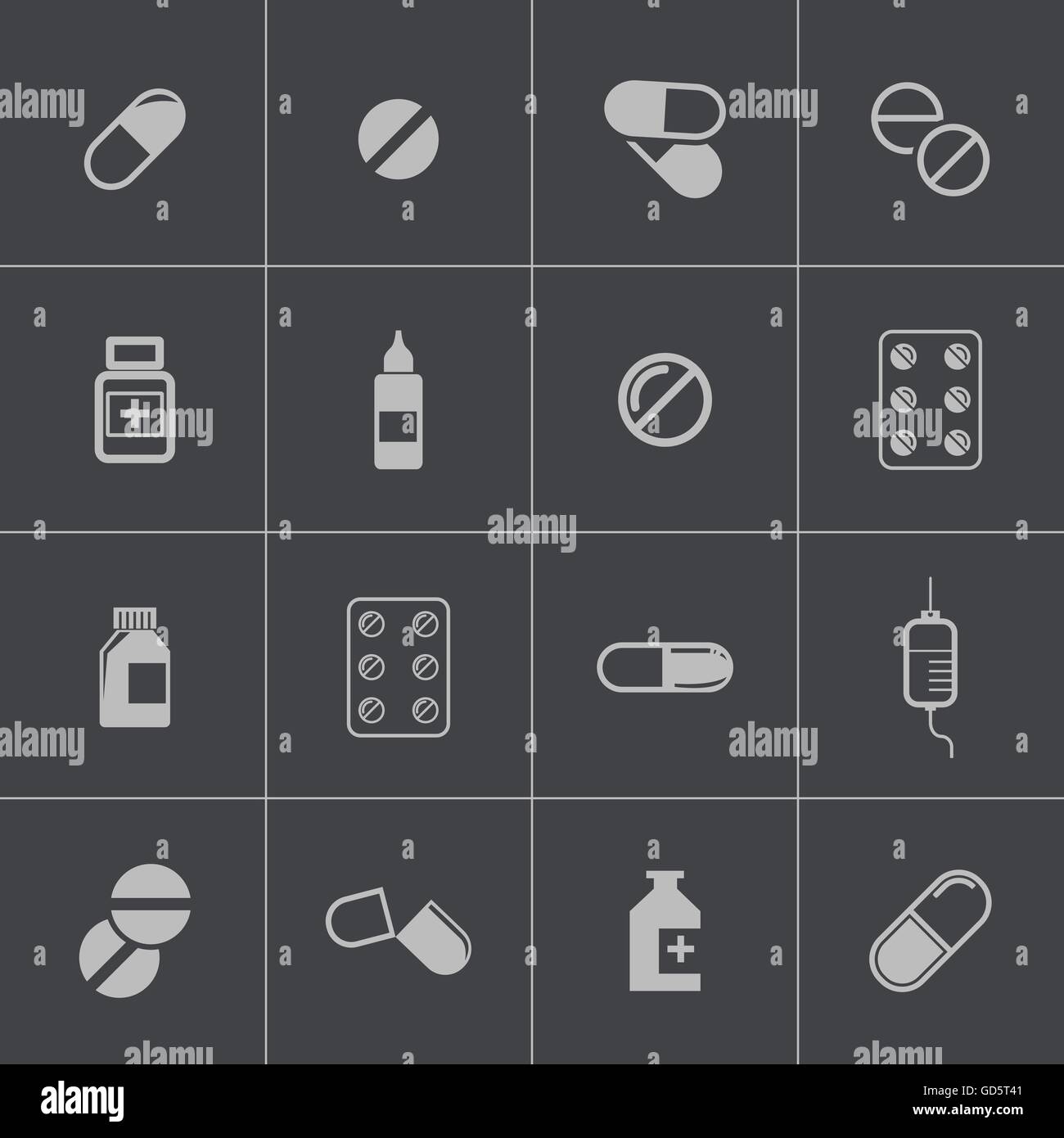 Vector black pills icon set Stock Vector Image & Art - Alamy