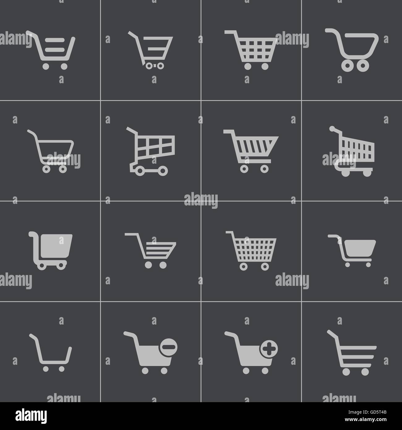 Vector black shopping cart icons set Stock Vector Image & Art - Alamy