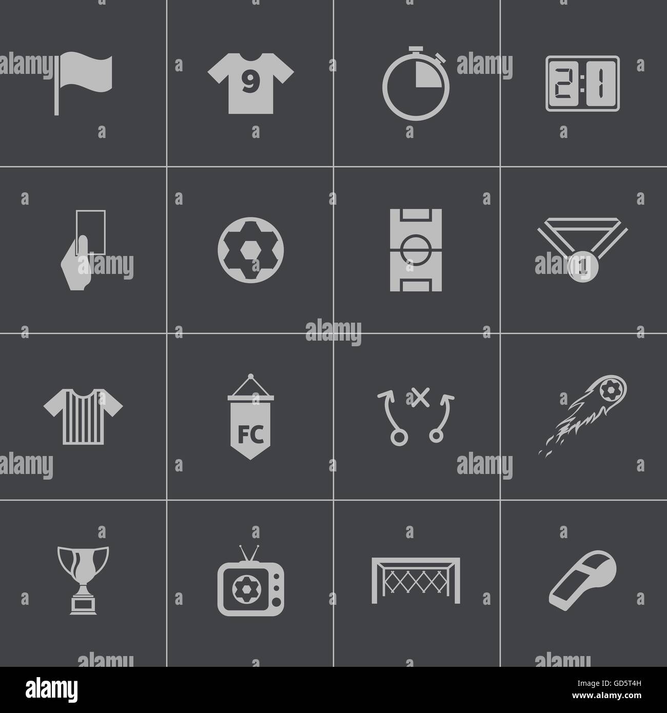 Vector black soccer icons set Stock Vector Image & Art - Alamy