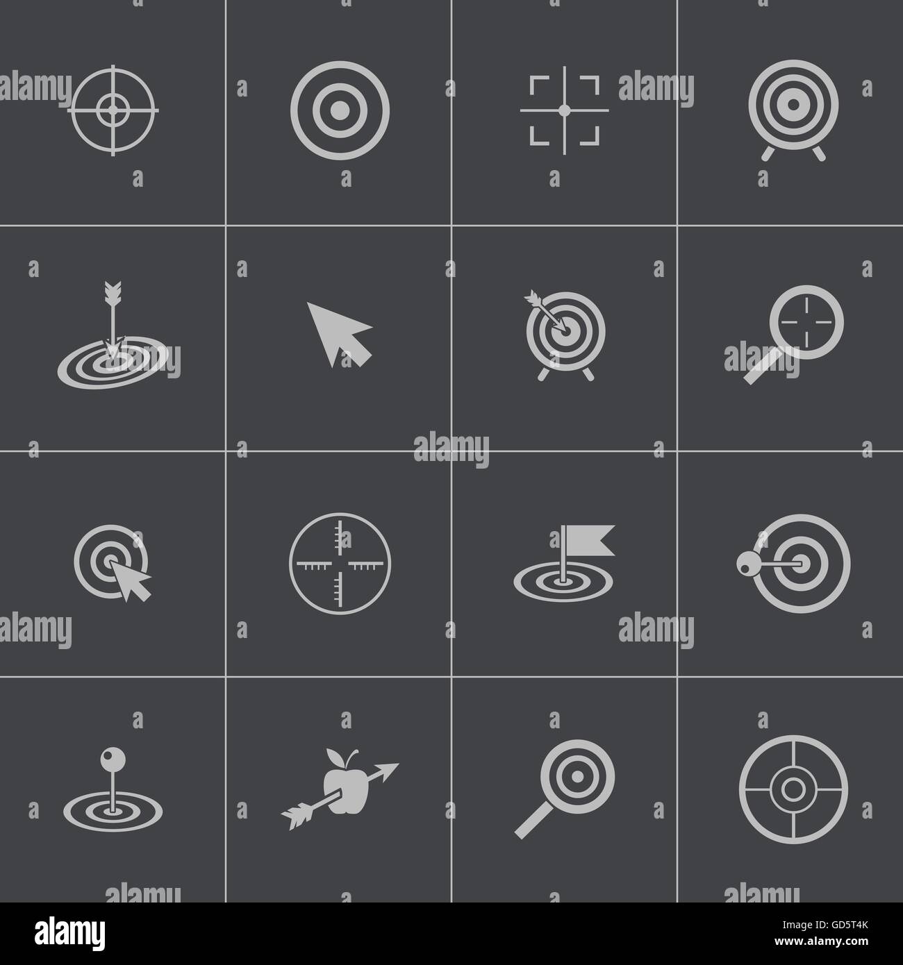 Vector black target icons set Stock Vector Image & Art - Alamy