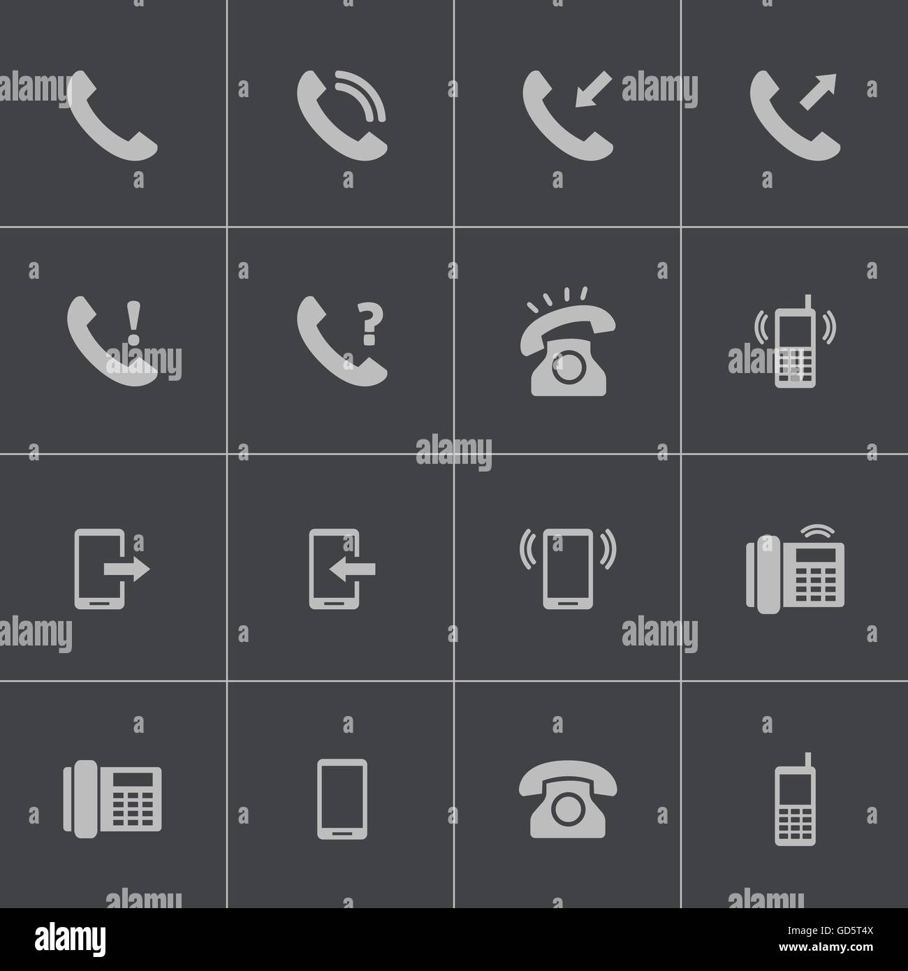 Vector black telephone icons set Stock Vector Image & Art - Alamy