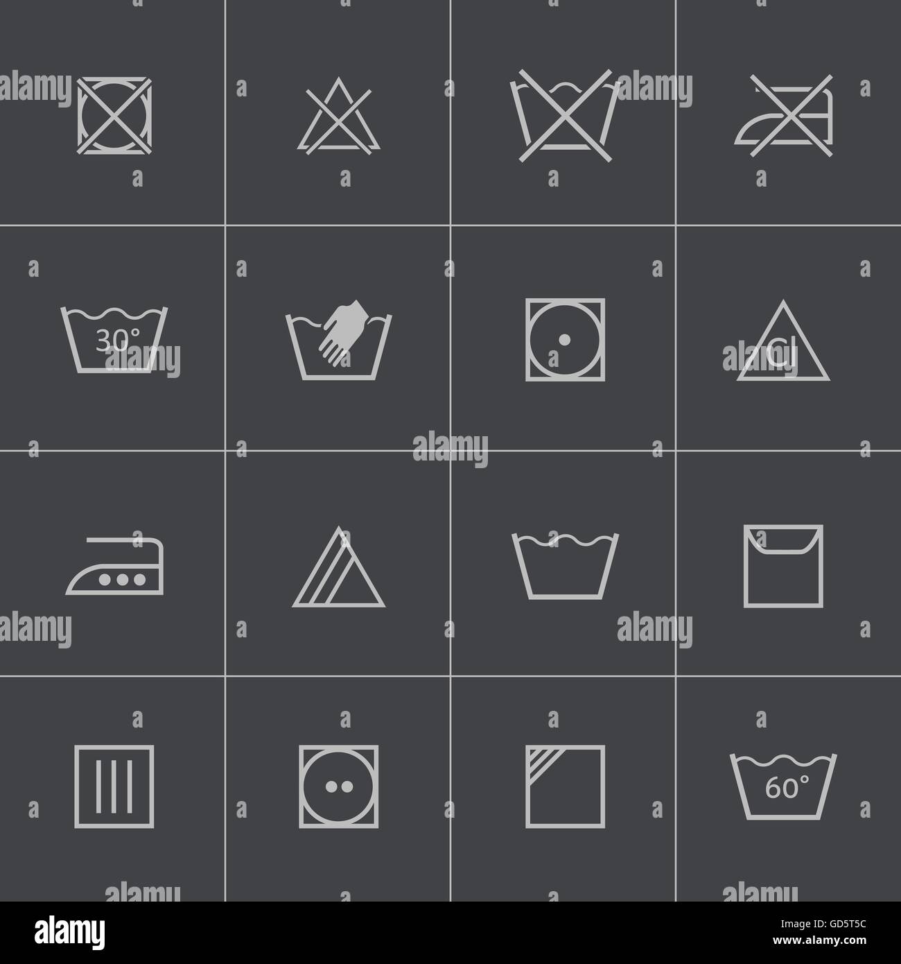 Vector black washing icons set Stock Vector Image & Art - Alamy