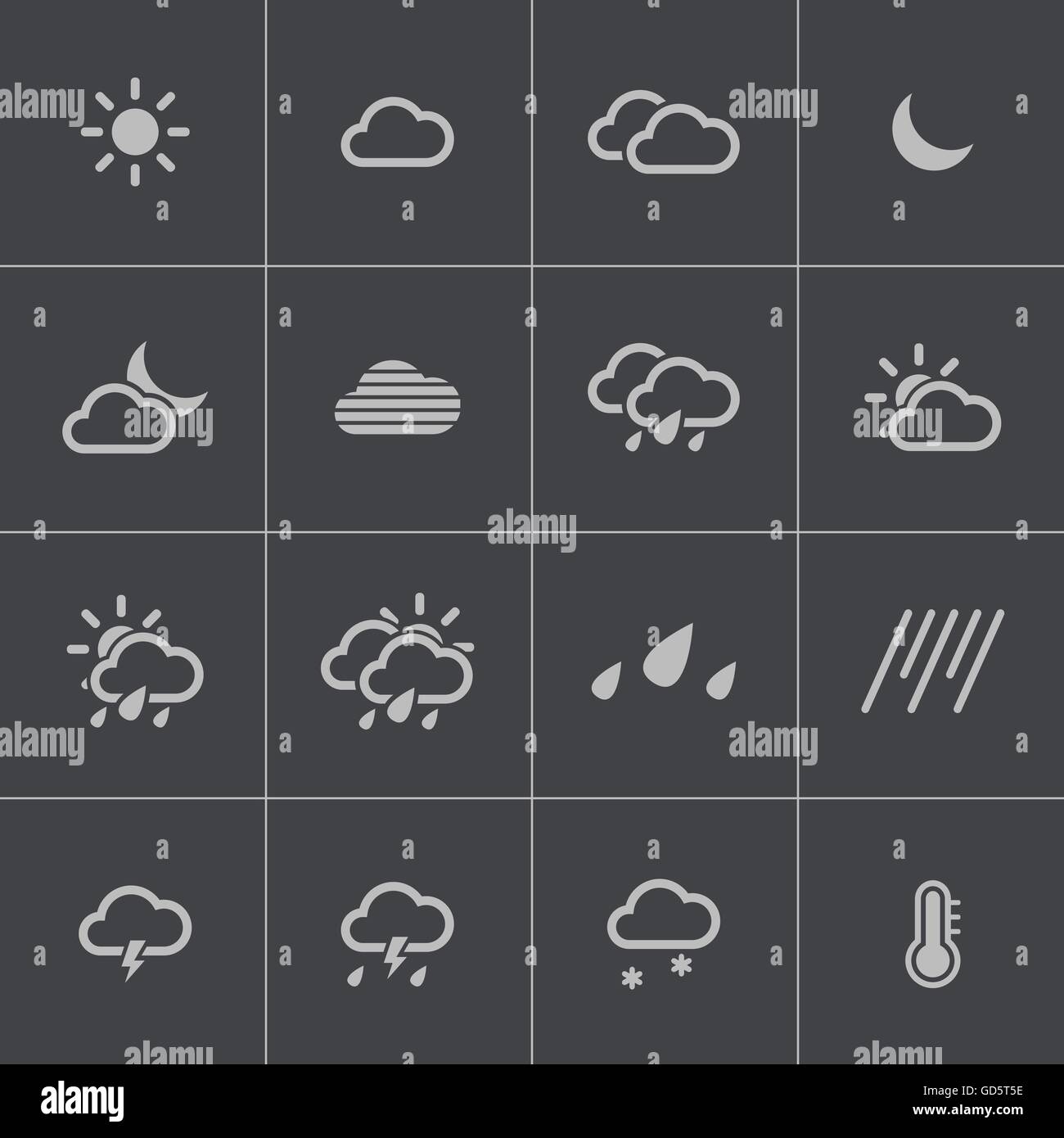 Vector black weather icons set Stock Vector Image & Art - Alamy
