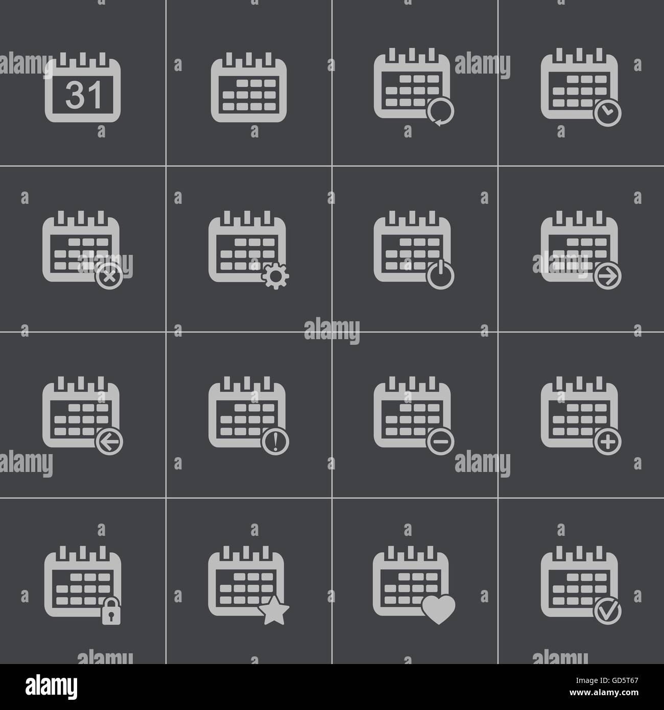 Monday calendar icon illustration art Stock Vector Images - Alamy