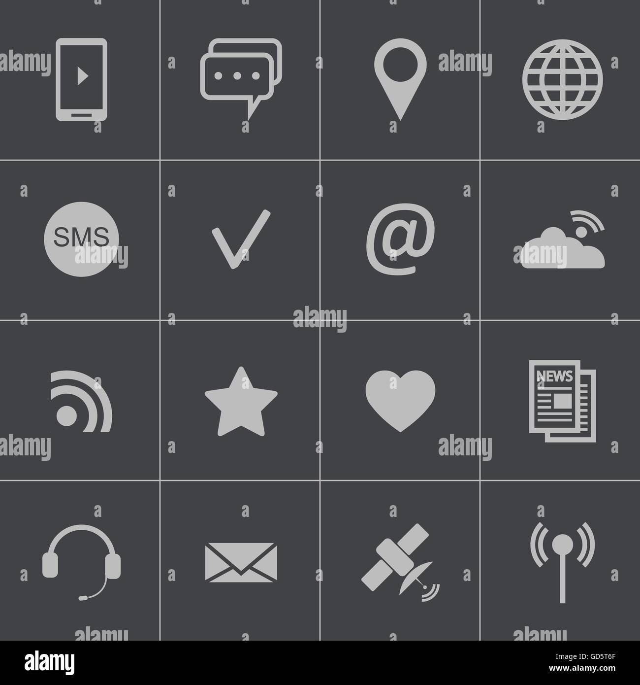 Vector Black Communication Icons Set Stock Vector Image And Art Alamy