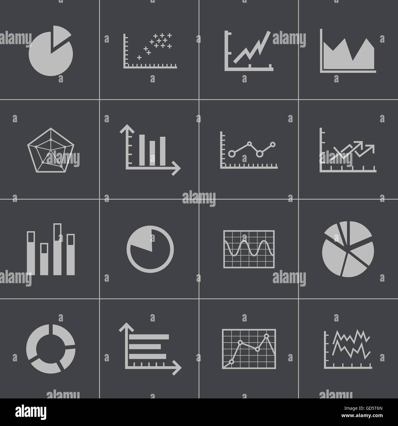 Vector black diagram icons set Stock Vector Image & Art - Alamy
