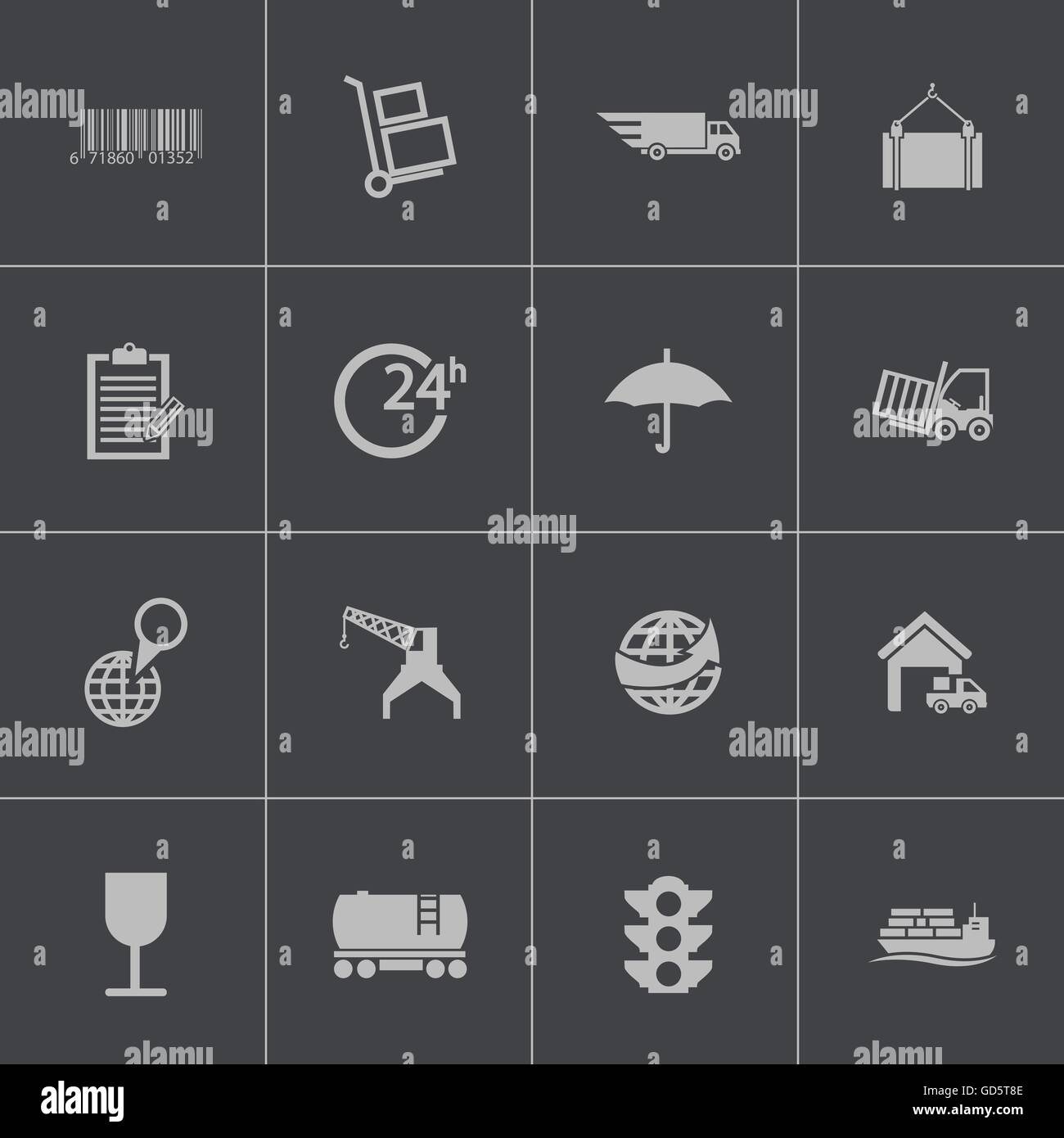 Vector black logistic icons set Stock Vector Image & Art - Alamy