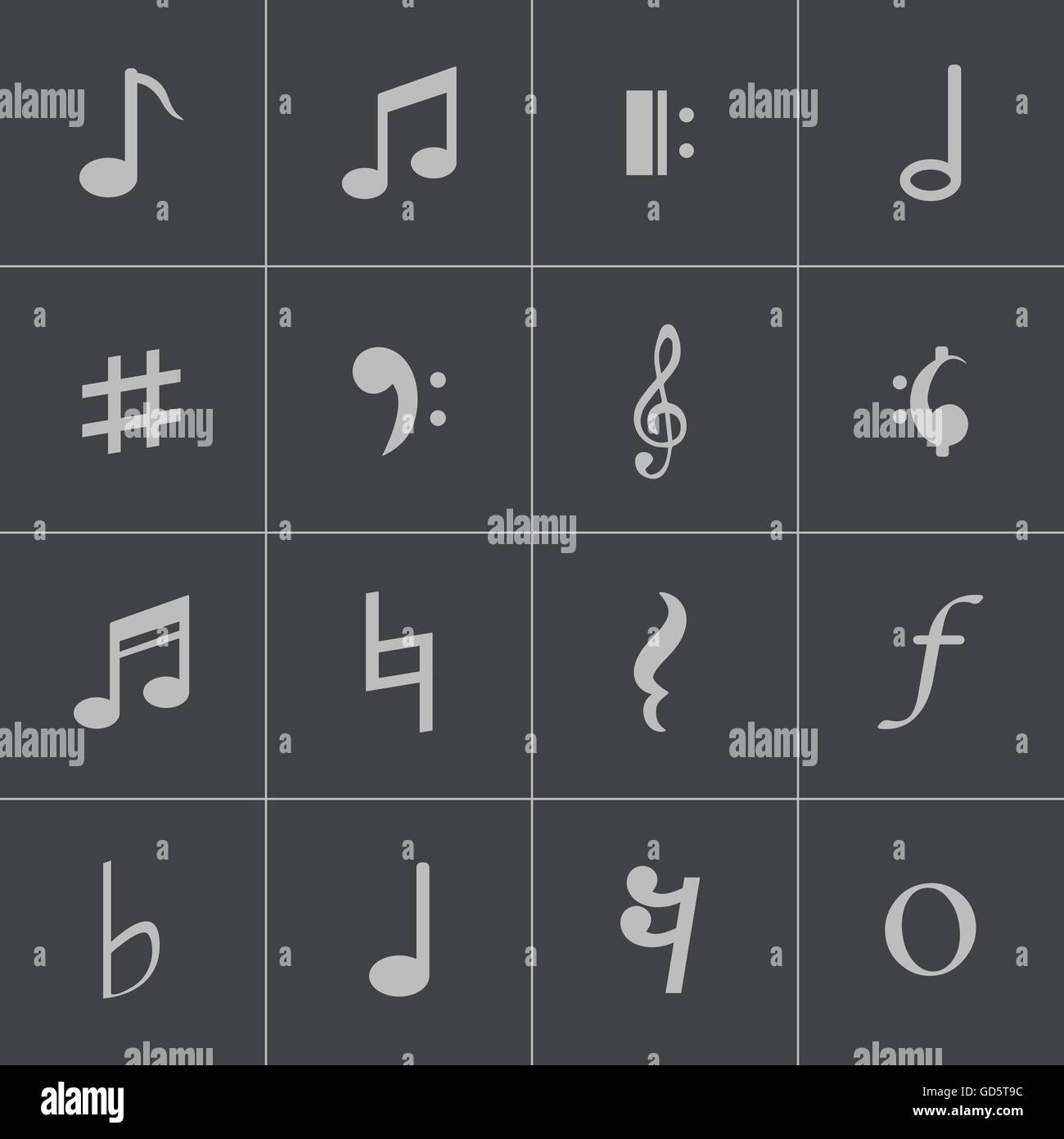 Vector black notes icons set Stock Vector Image & Art - Alamy
