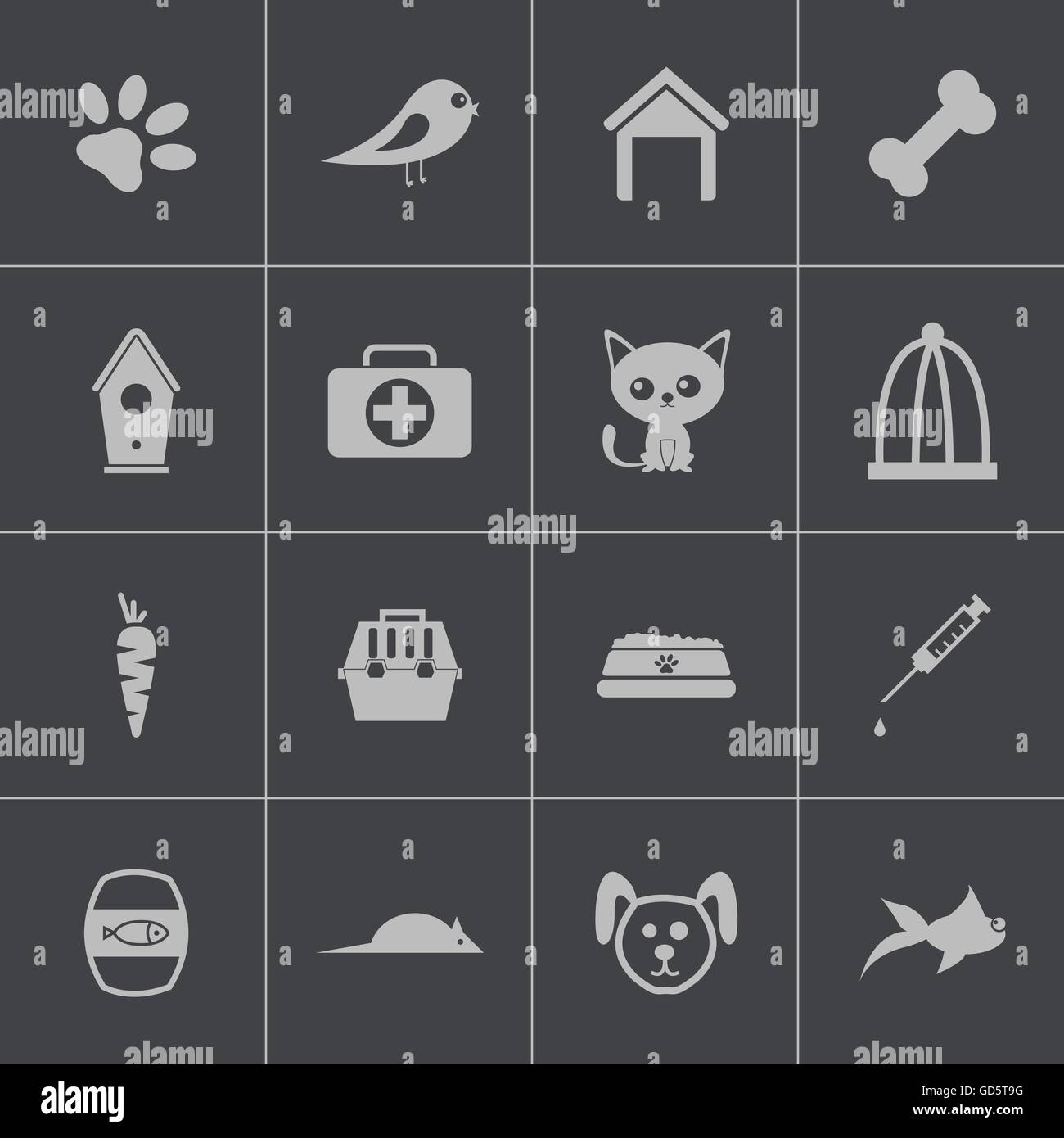 Vector black pet icons set Stock Vector Image & Art - Alamy