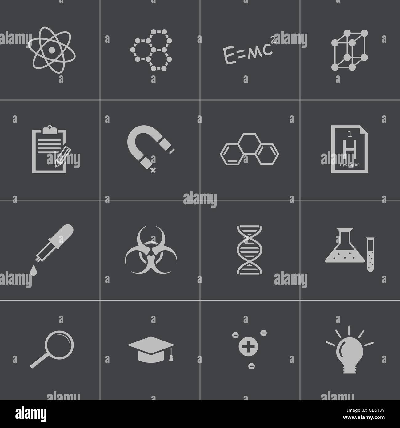 Vector black science icon set Stock Vector Image & Art - Alamy