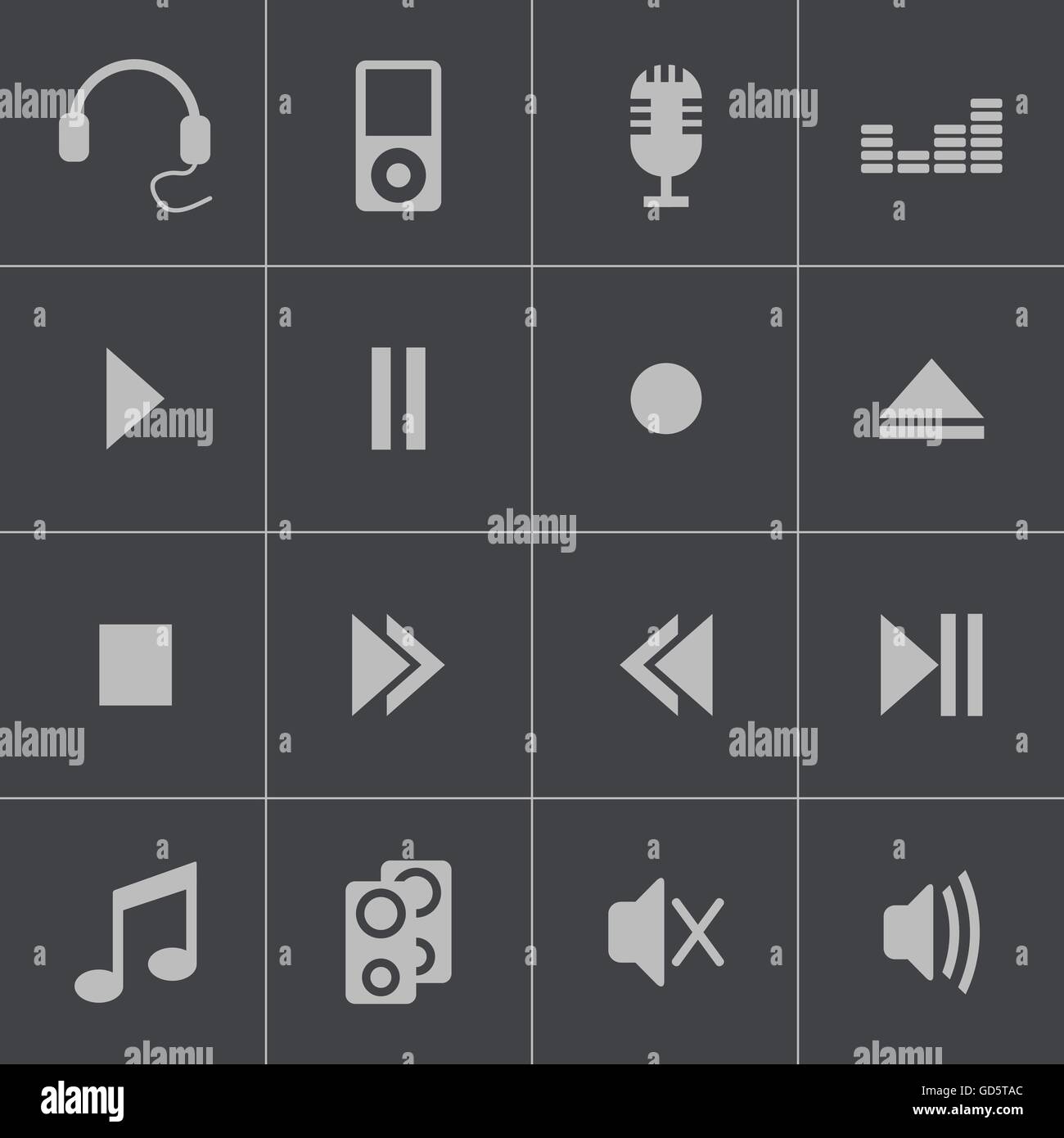 Vector black sound icons set Stock Vector Image & Art - Alamy