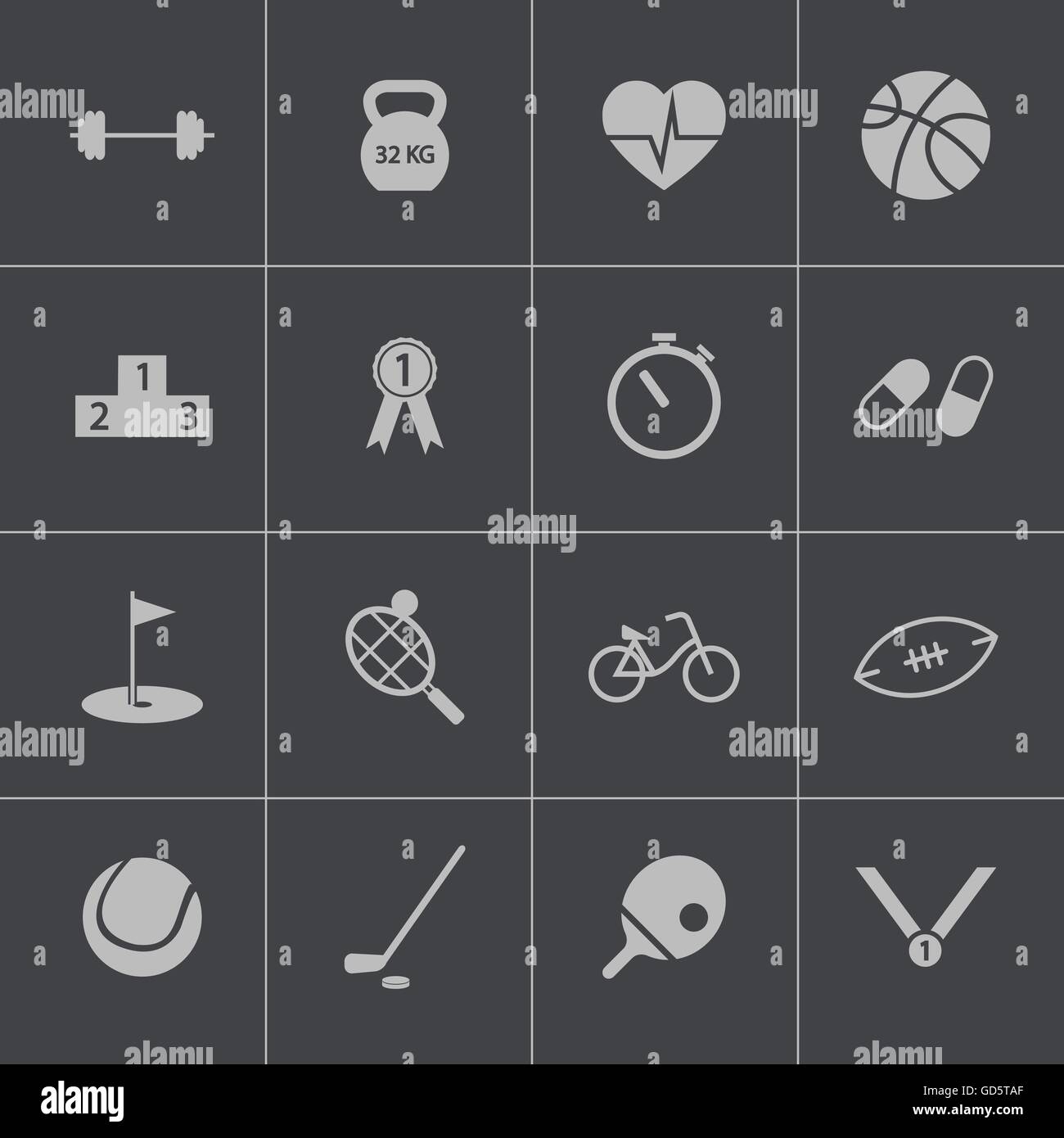 Vector black sport icons set Stock Vector Image & Art - Alamy