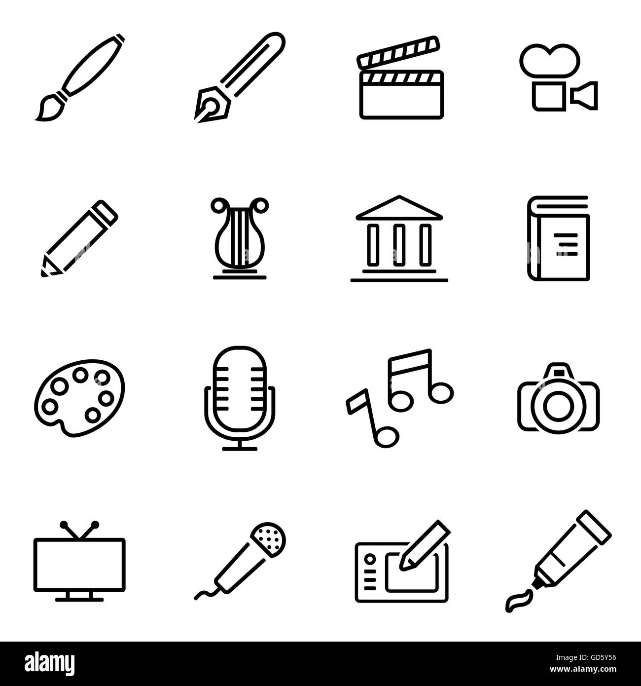 Vector illustration of thin line icons - art Stock Vector Image & Art ...