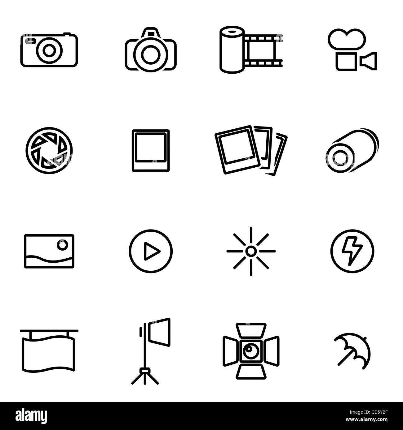 Vector illustration of thin line icons - photo Stock Vector Image & Art ...