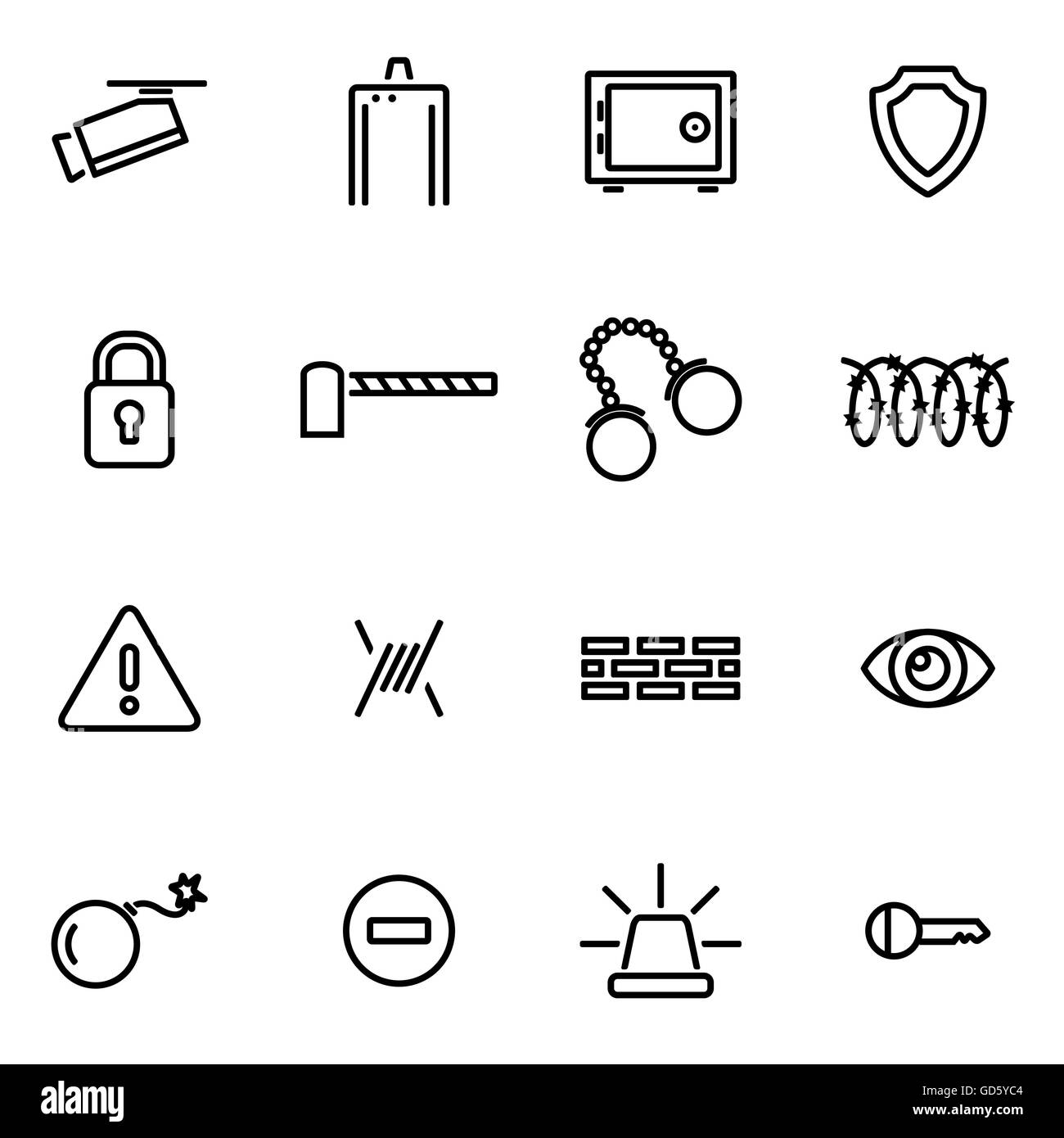 Vector illustration of thin line icons - security Stock Vector Image ...