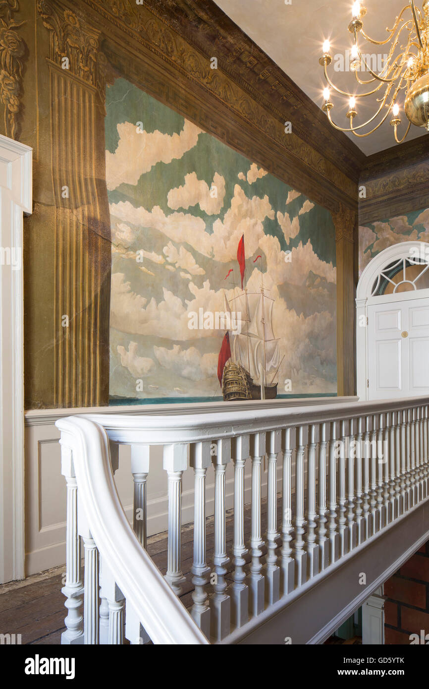 Interior view of restored mural. 76 Dean Street, London, United Kingdom ...