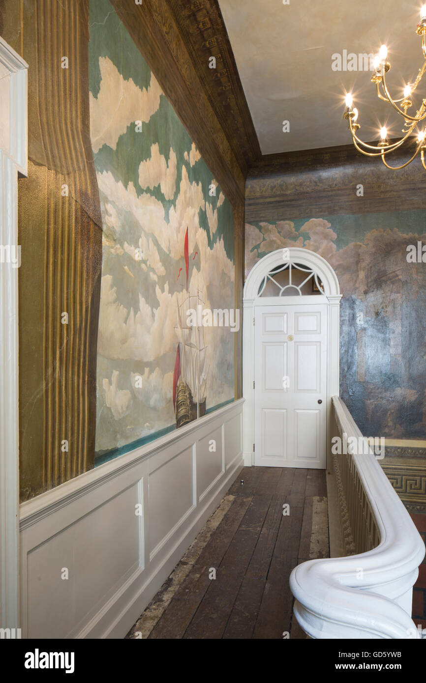 Interior view of restored mural. 76 Dean Street, London, United Kingdom ...