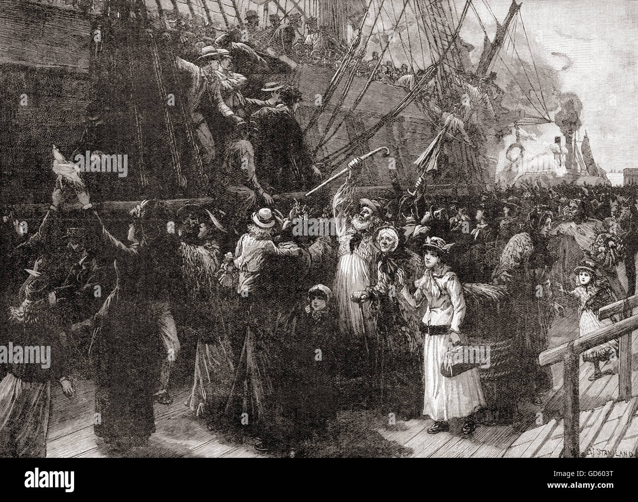 On board an emigrant ship in the 19th century Stock Photo - Alamy
