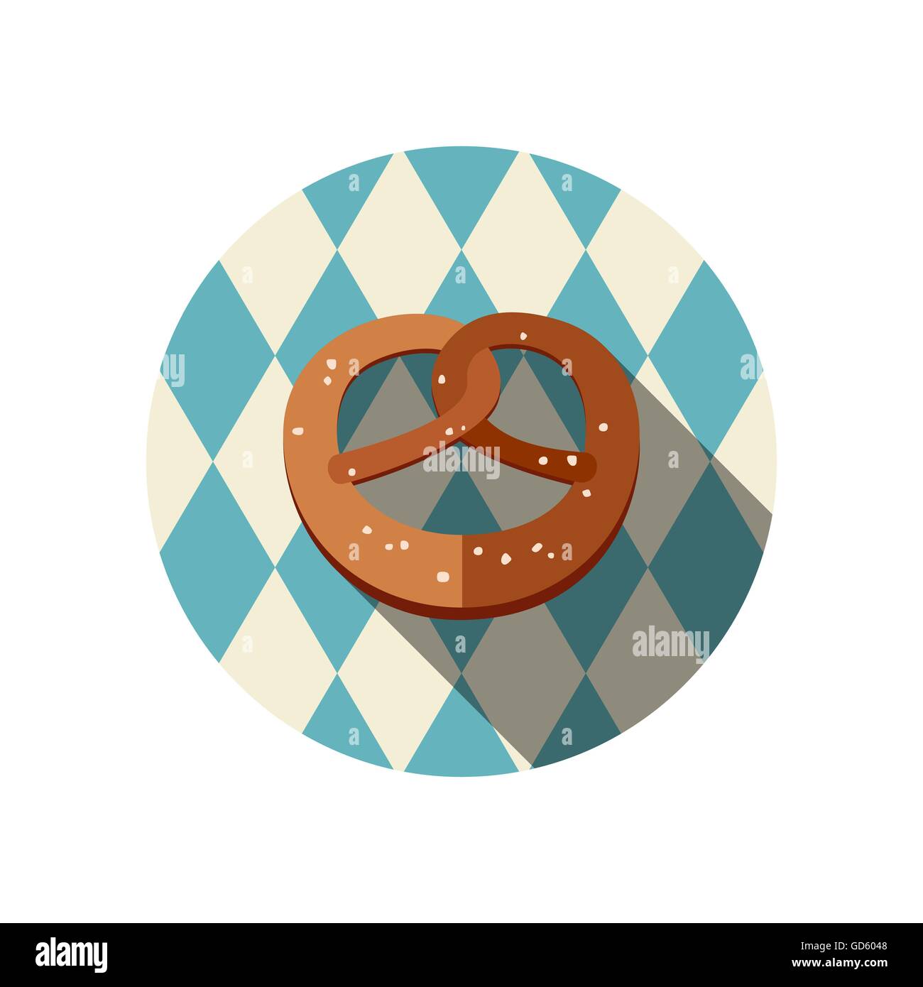 Salted pretzel flat white Stock Vector Images - Alamy