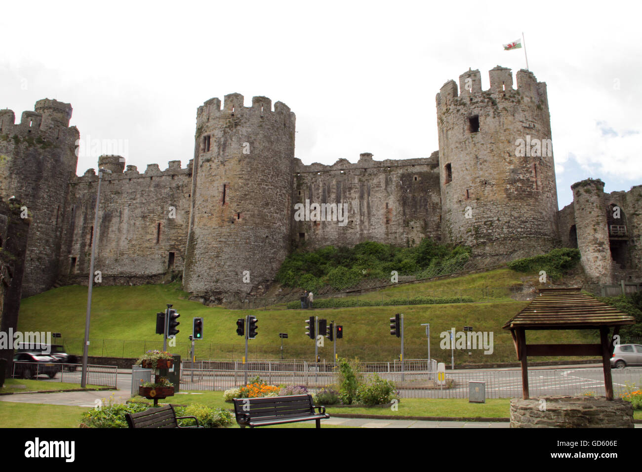 Conway castle Conway town North Wales Stock Photo - Alamy