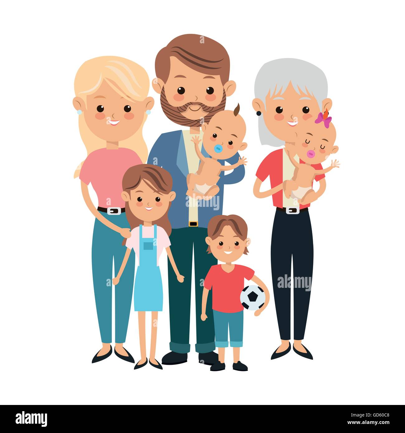 Parents, kids and grandmother icon. Family design. Vector graphi Stock ...