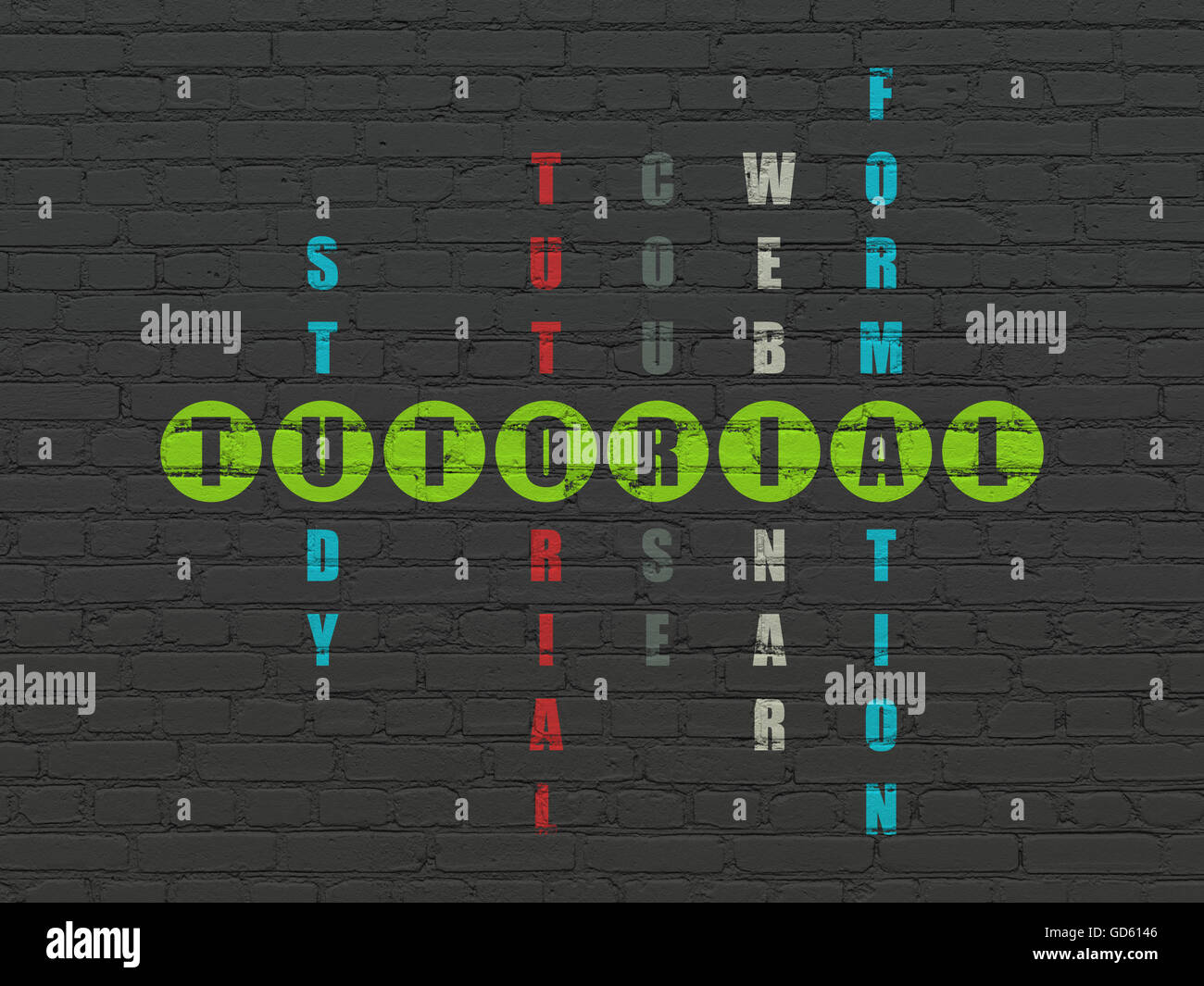 Education concept: Tutorial in Crossword Puzzle Stock Photo - Alamy