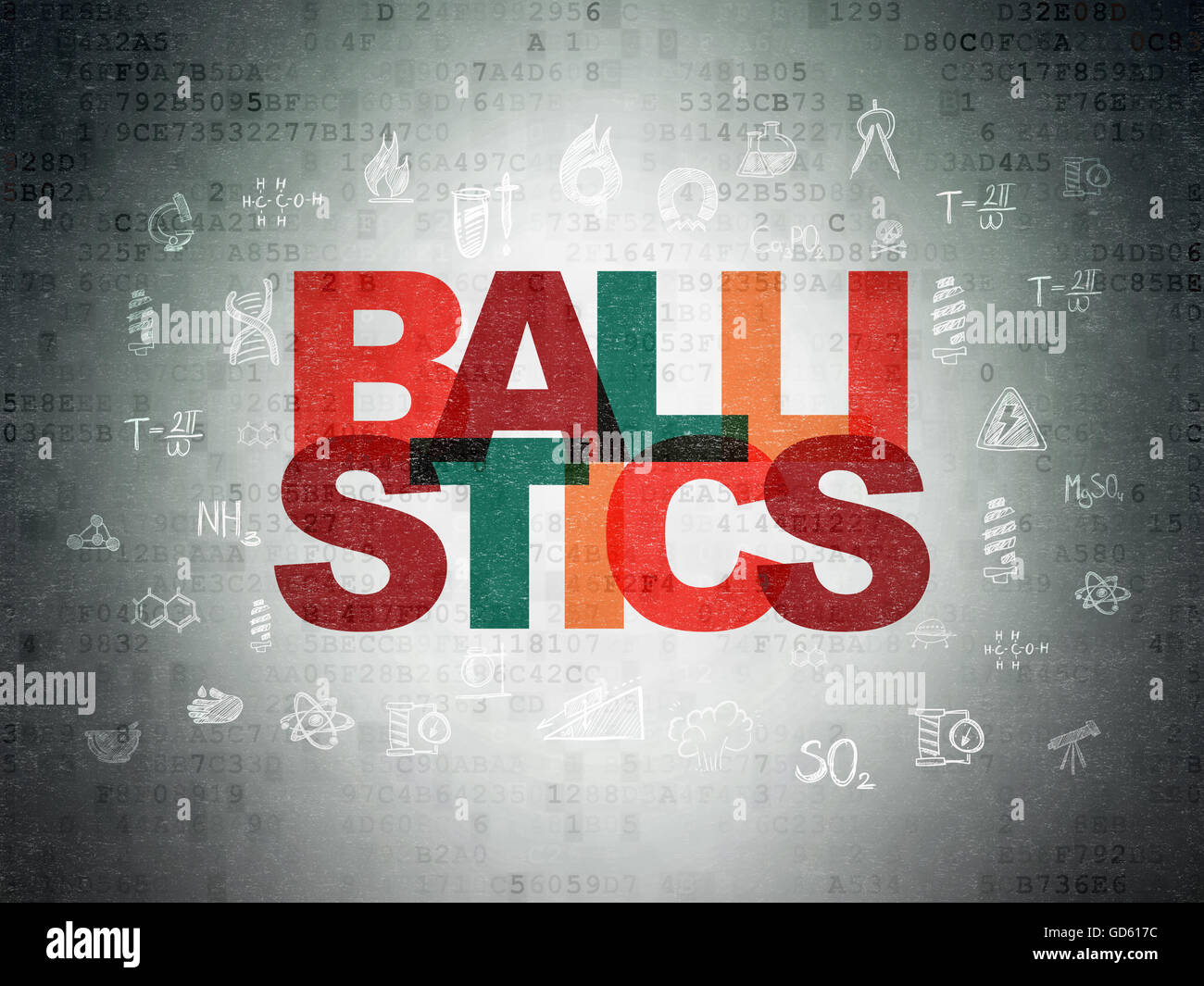 Science concept: Ballistics on Digital Data Paper background Stock ...